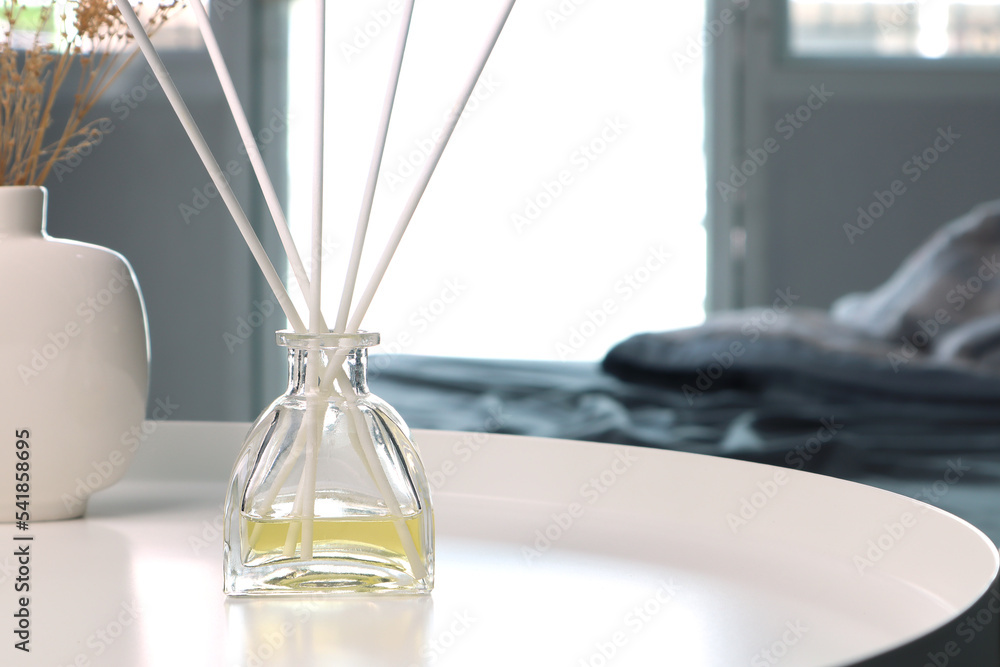 luxury aromatic scent of reed diffuser glass bottle is used as room ...
