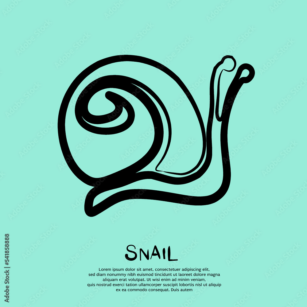 Vecteur Stock Simple line drawing of a snail. Vector illustration ...