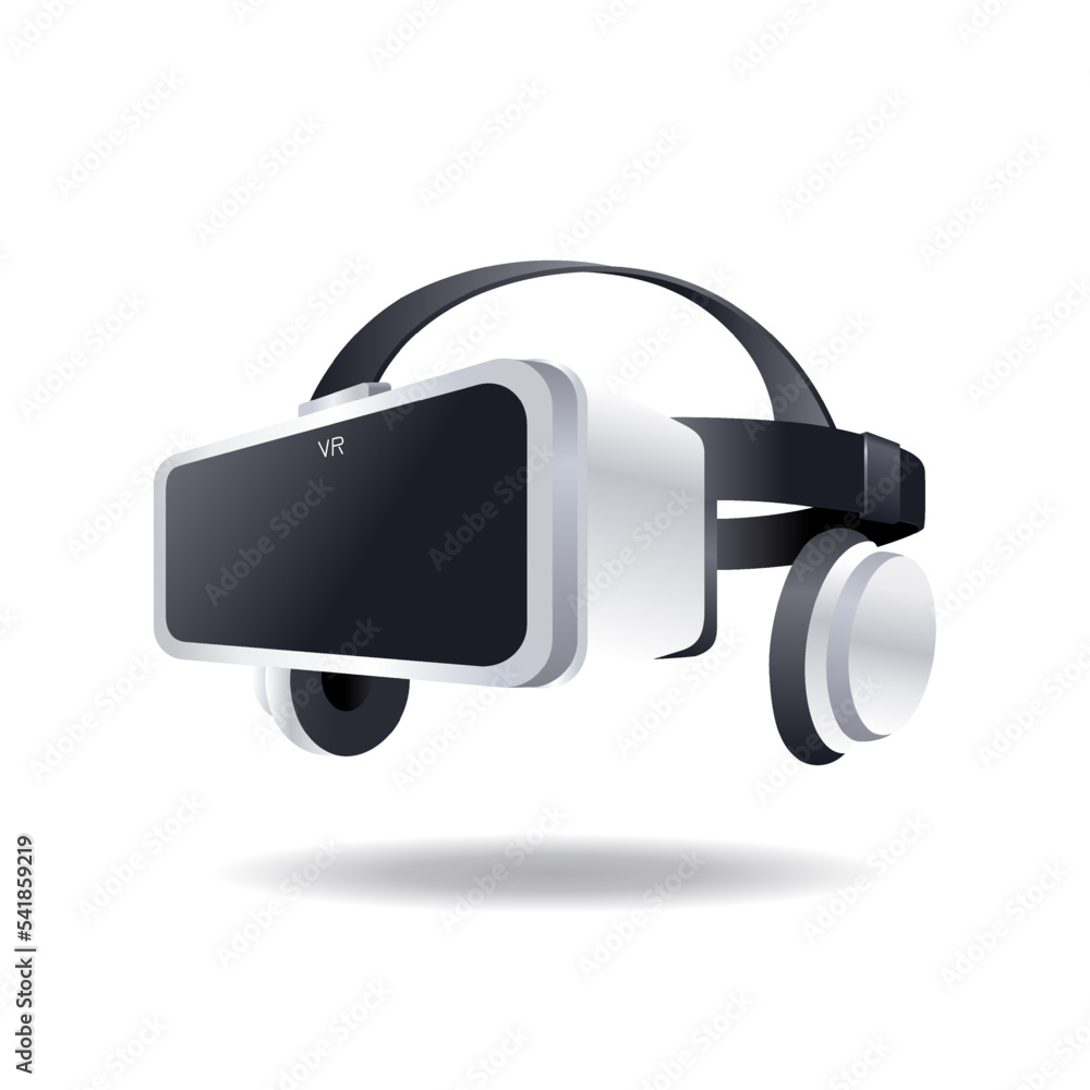 3d VR Headset illustration. Vector Virtual Reality technology digital ...