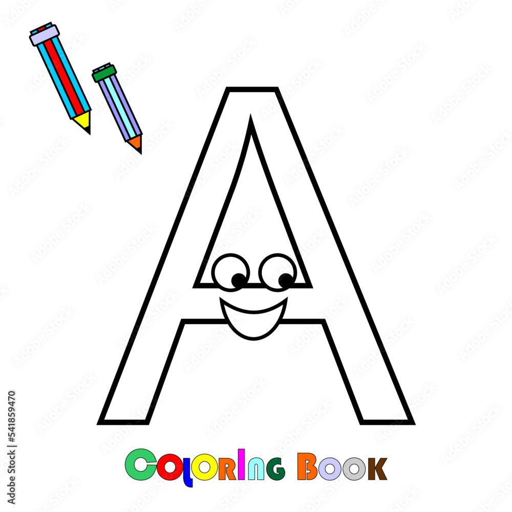 ABCD Alphabet. Coloring book vector. Education and fun for children's ...