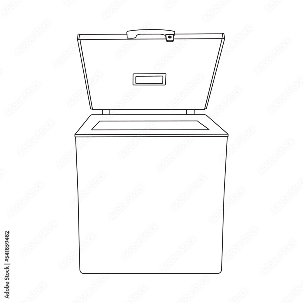 chest freezer fridge vertical icon black silhouette outline line ...