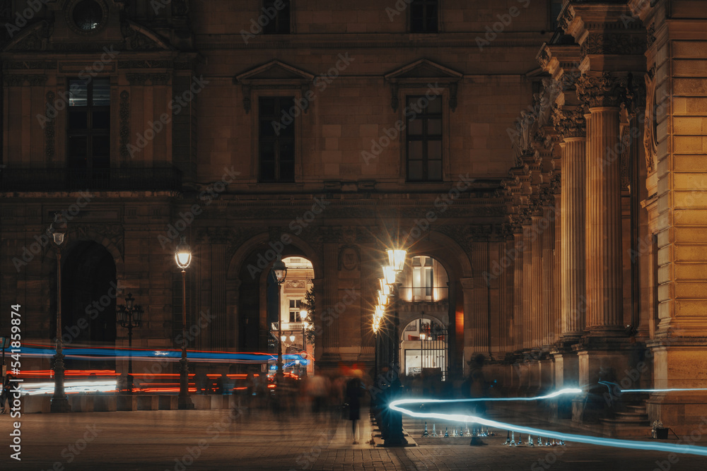 Louvre Museum at night Stock Photo | Adobe Stock