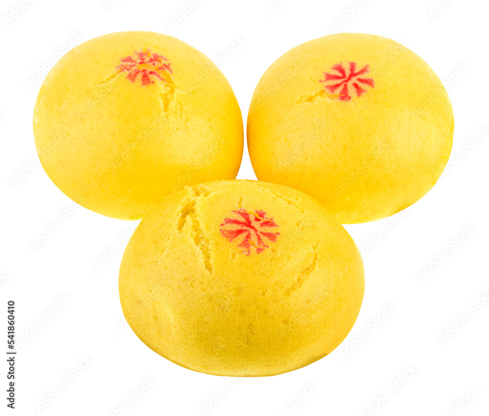 steamed buns yellow isolate on white background Stock Photo | Adobe Stock