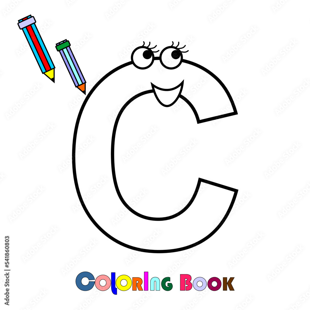 ABCD Alphabet. Coloring book vector. Education and fun for children's ...