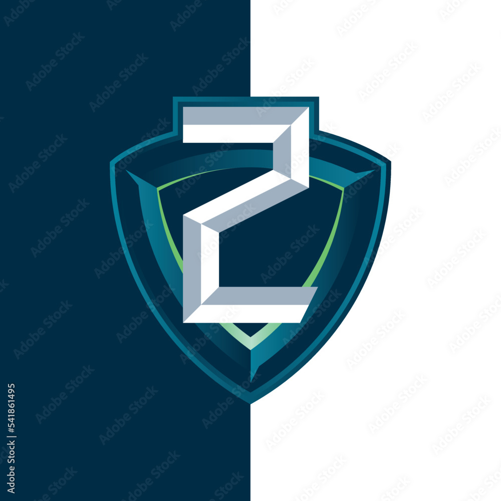the esports alphabet logo is formed from the letter Z and a shield as ...