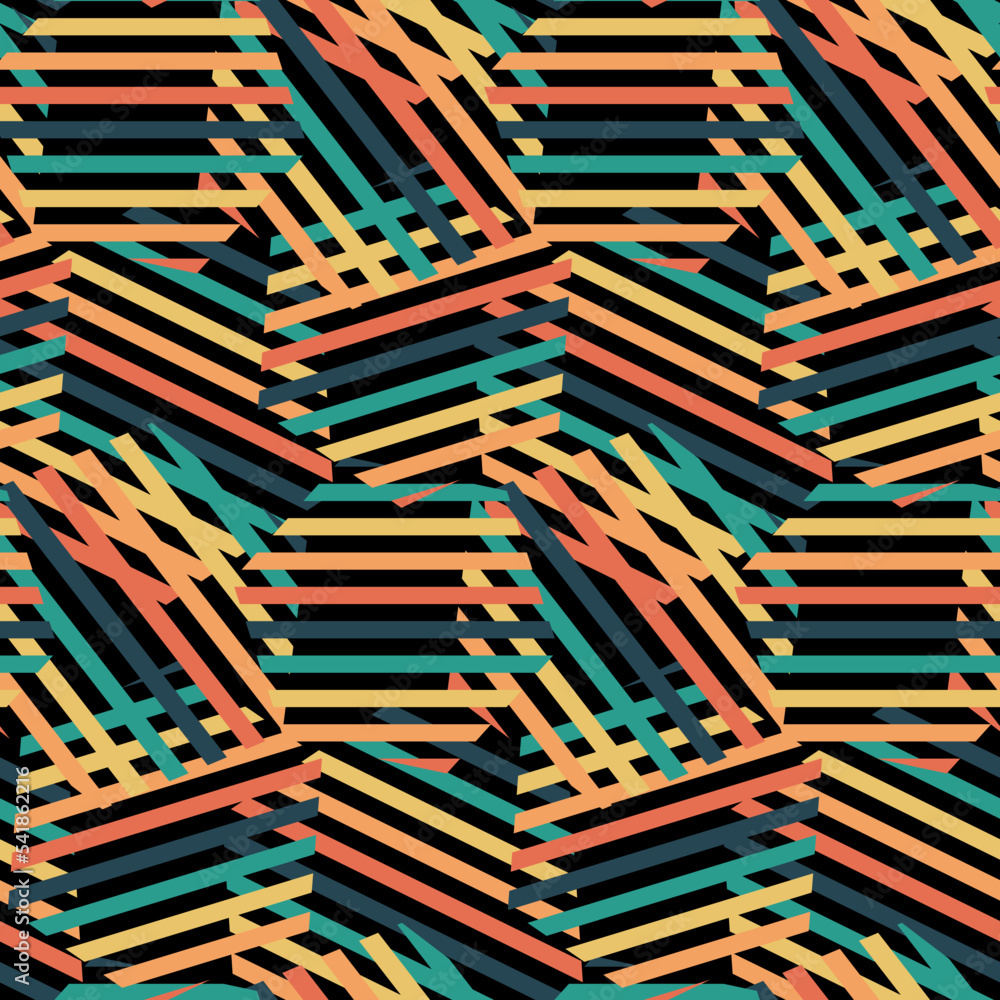 Abstract geometric line seamless pattern graphic hexagonal stripes ...