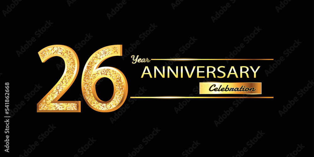 26 Year Anniversary celebration Vector Design. 26th Anniversary ...