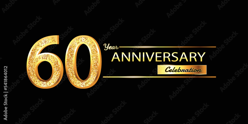 60 Year Anniversary celebration Vector Design. 60th Anniversary ...