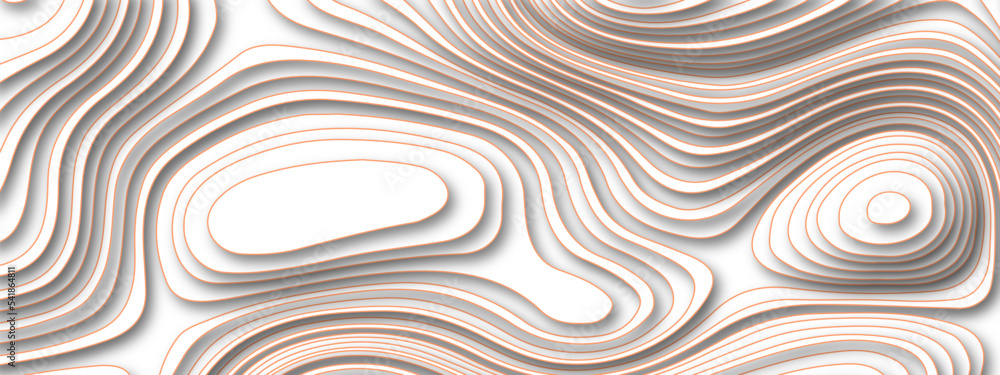 Abstract colorful paper cut and topographic map with lines and circles ...