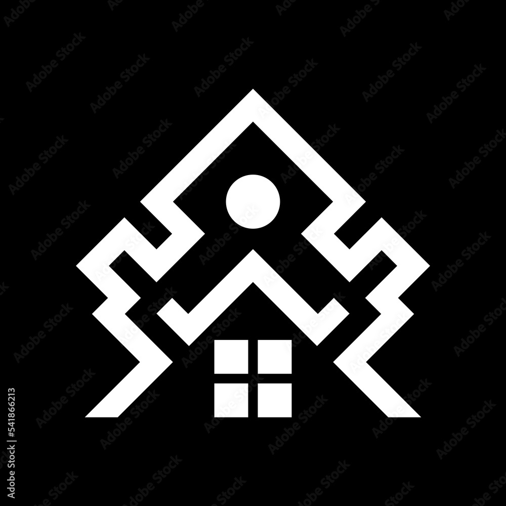 Man home logo design vector template. creative home smart logo with man ...