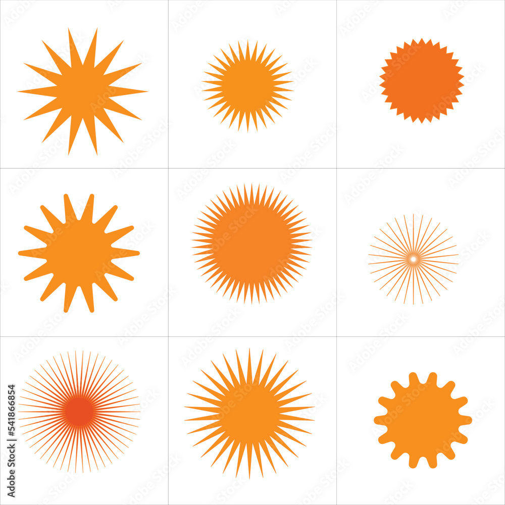set of sun vector illustration Stock Vector | Adobe Stock