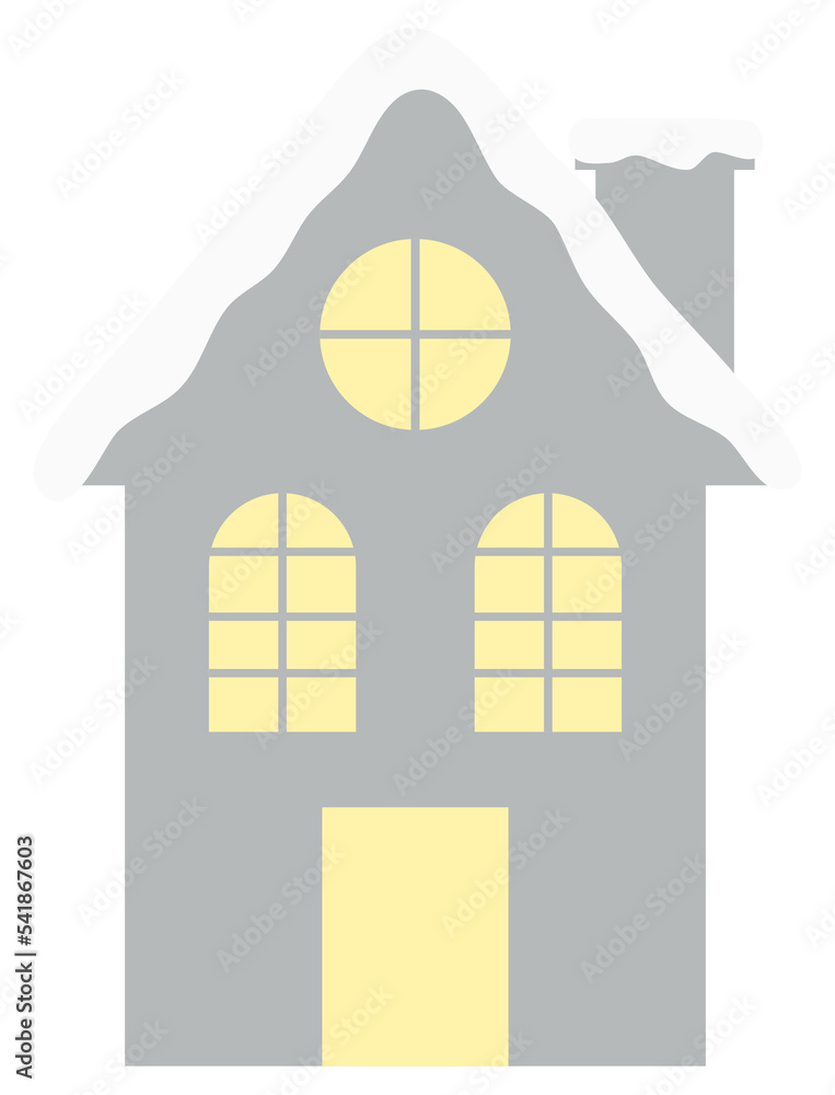 Christmas Winter house silhouette Stock Illustration | Adobe Stock
