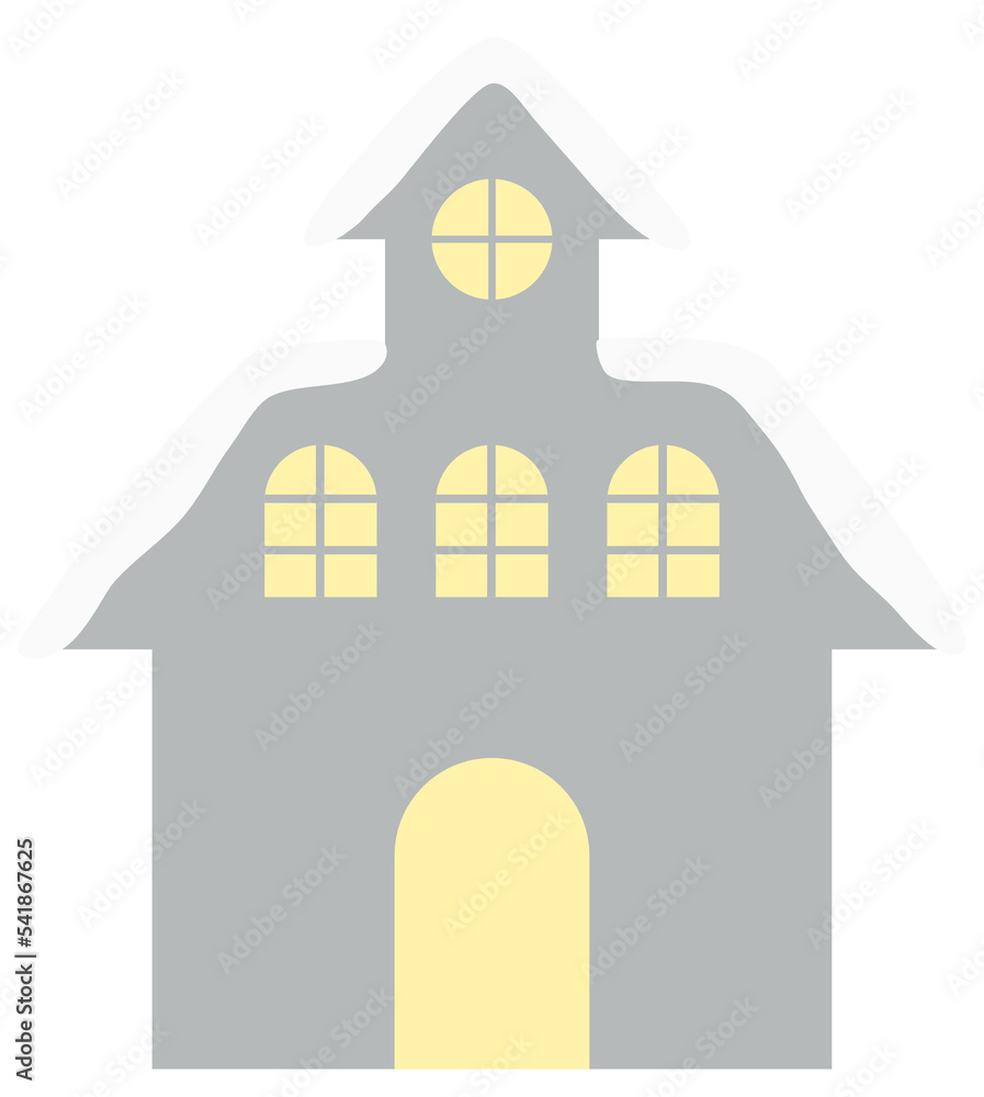 Christmas Winter house silhouette Stock Illustration | Adobe Stock