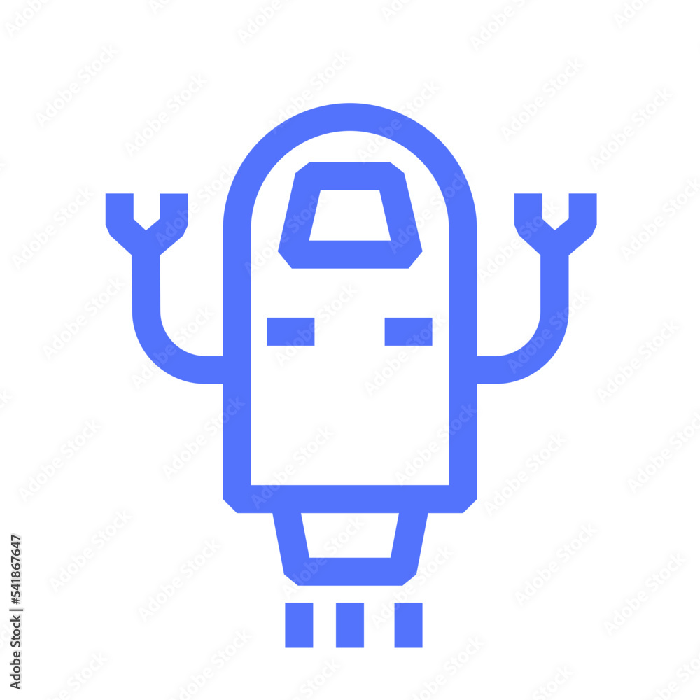space flying robot flying robot robotic technology line icon Stock ...