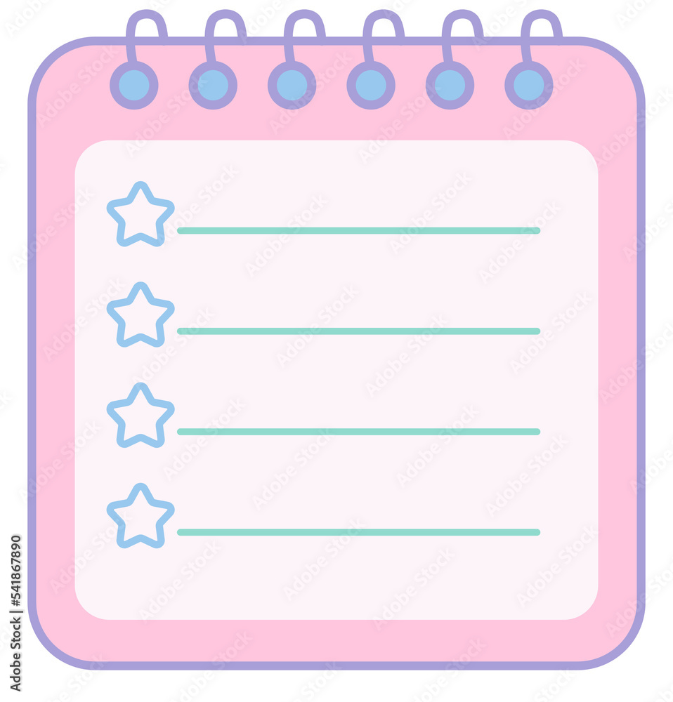 cute pink to do list calendar memo notepad Stock Illustration | Adobe Stock