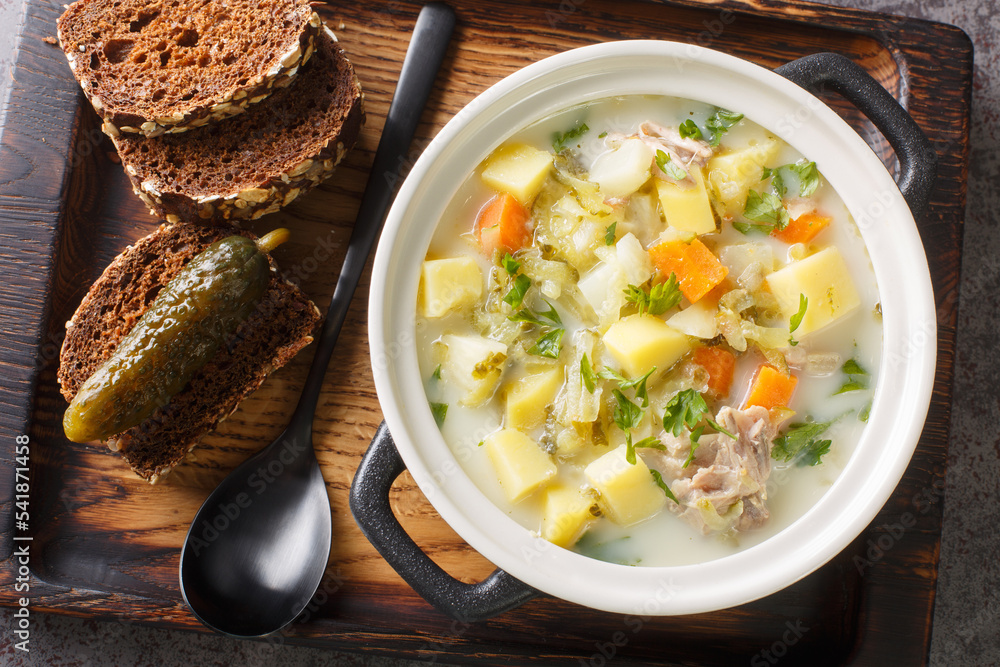 Zupa Ogorkowa Cucumber soup is a traditional Polish and Lithuanian soup ...