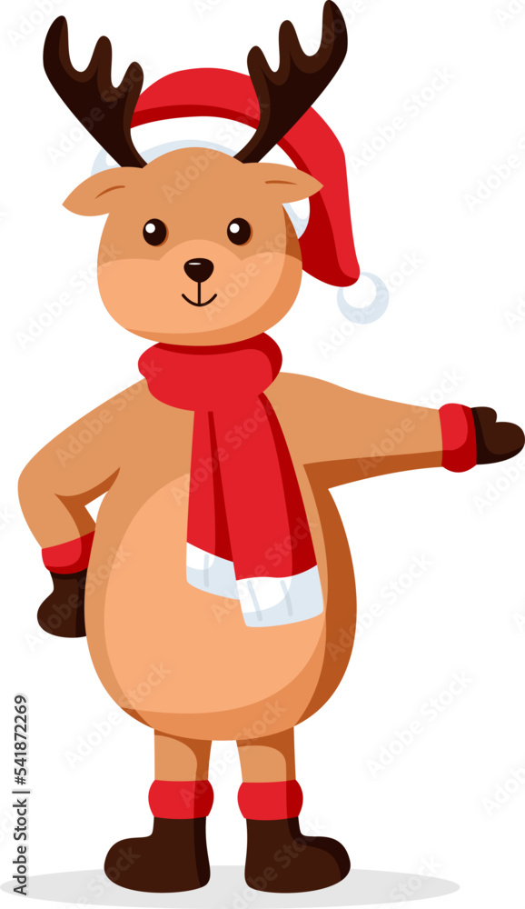 Lovely Christmas Reindeer Character Design Illustration Stock Vector ...