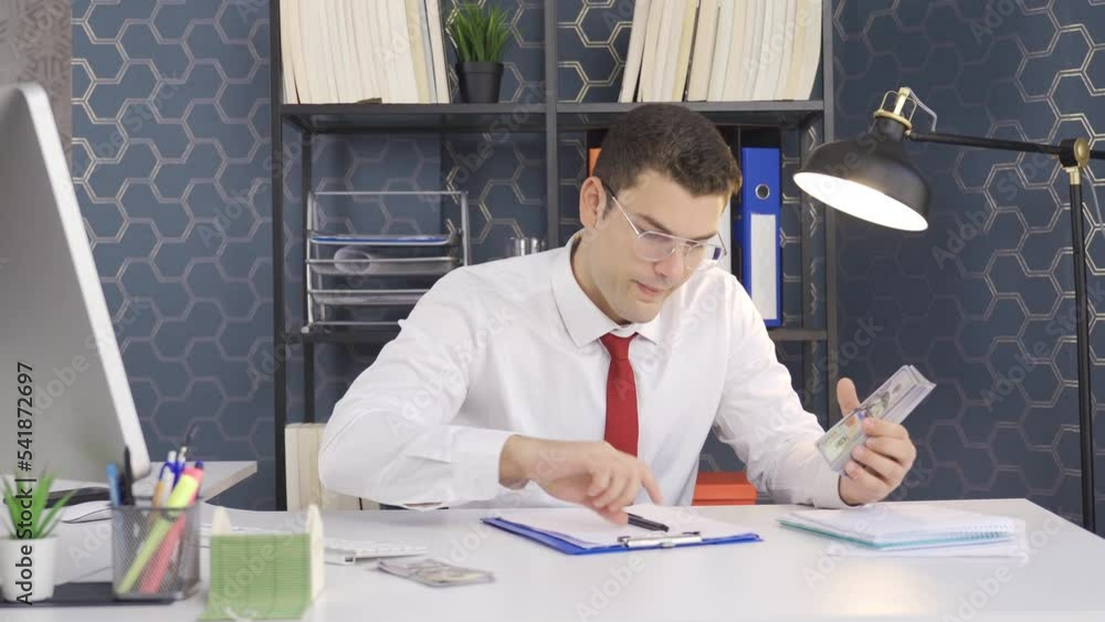 Sharing young man. Cute guy is sharing their money. Businessman sharing ...