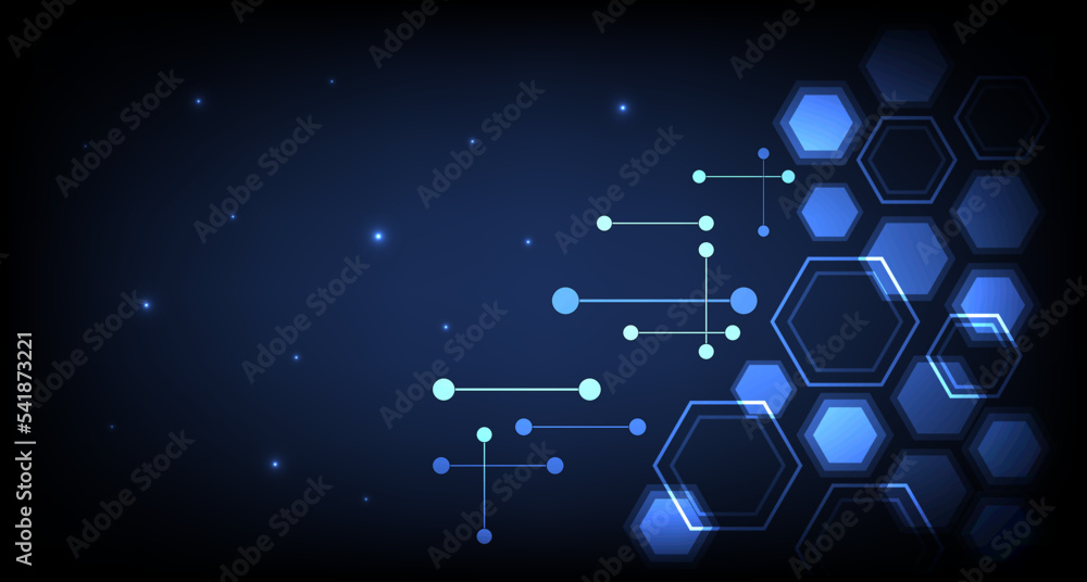 modern technology honeycomb design on blue background Stock Vector ...