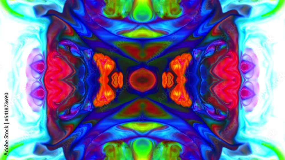 Abstract Kaleidoscopic Cacophony and Psychedelic Created by Ink Drops ...