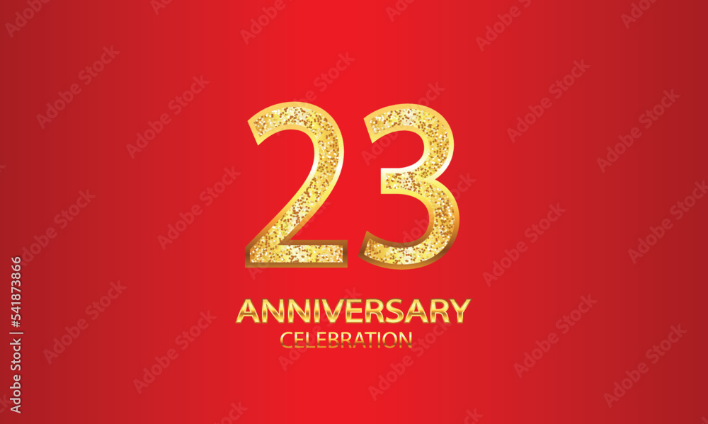 23 Year Anniversary celebration Vector Design with red background and ...