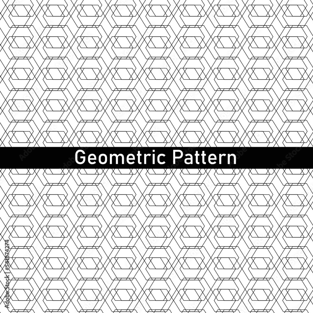 Geometric seamless pattern black and white background design Stock ...