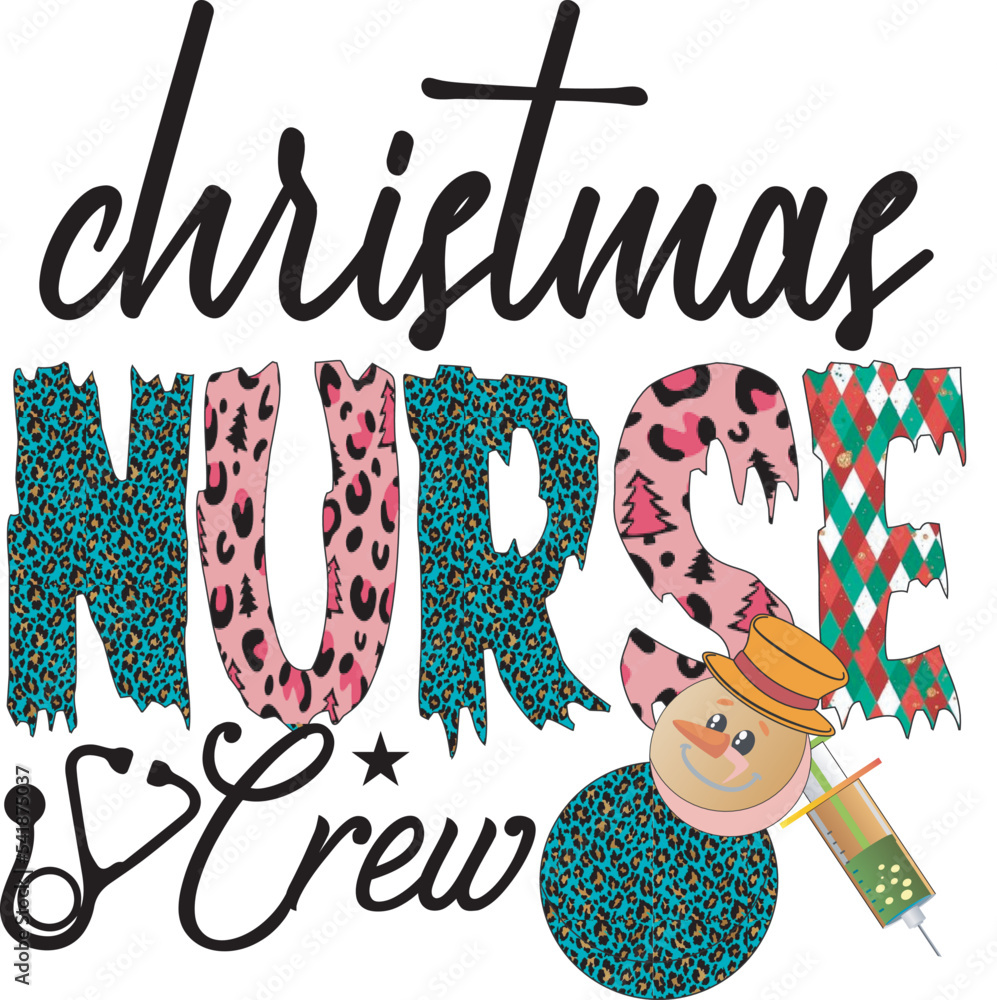 Christmas Nurse Sublimation Design Stock Vector | Adobe Stock