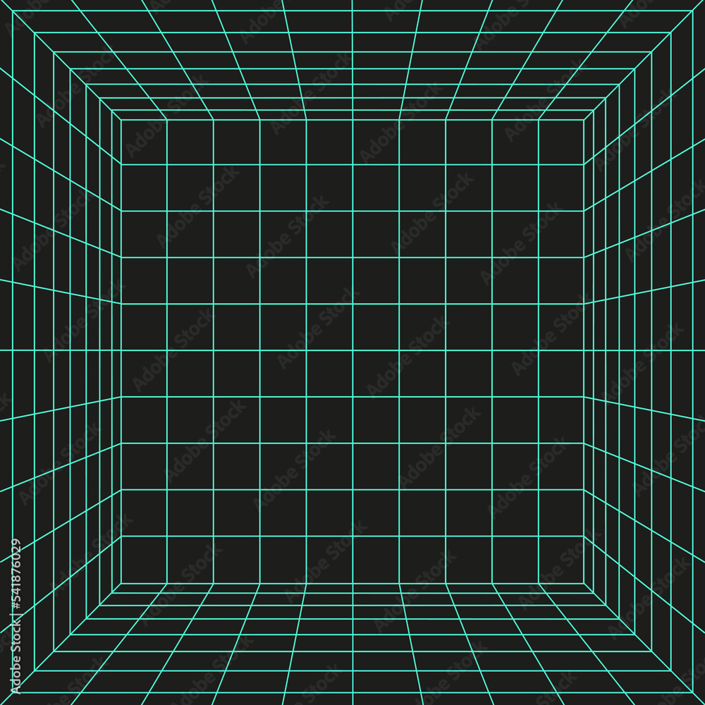 abstract metaverse square grid - virtual reality room - VR 3D grid ...