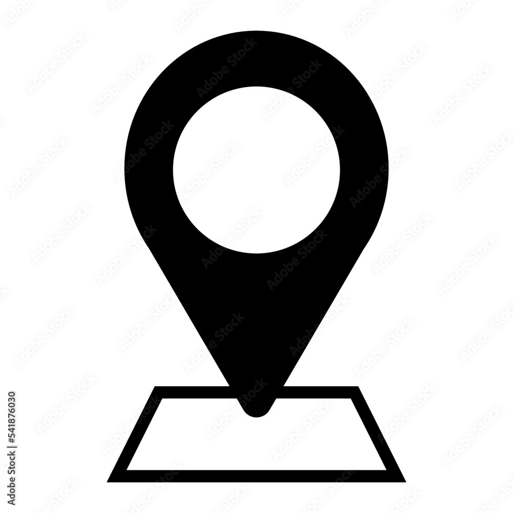 Black map pointer icon Stock Vector | Adobe Stock