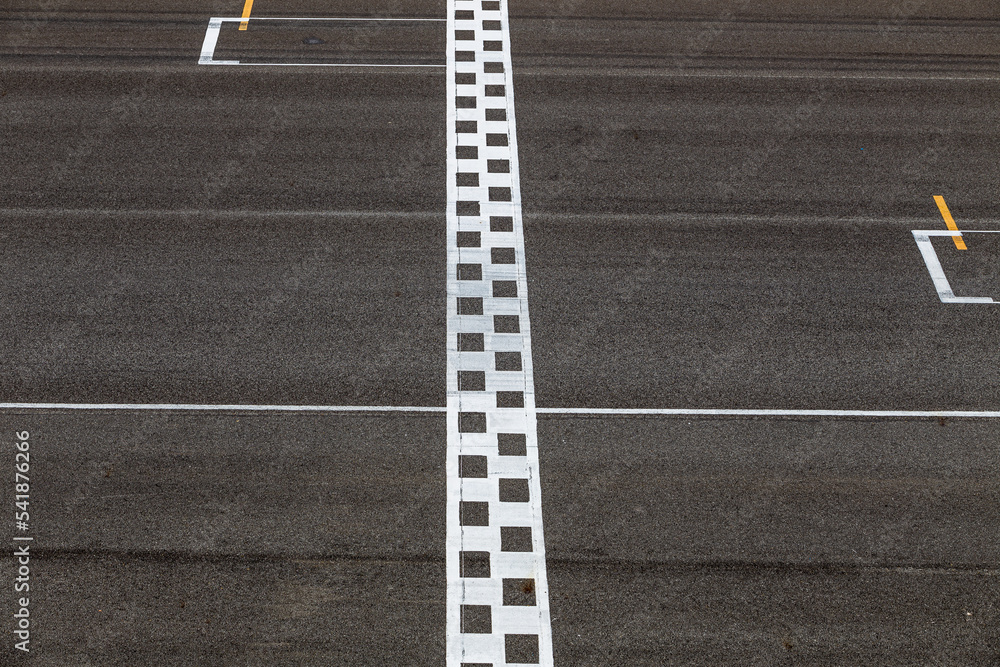 Aerial view grid start, Start and finish line of race track, Racing ...