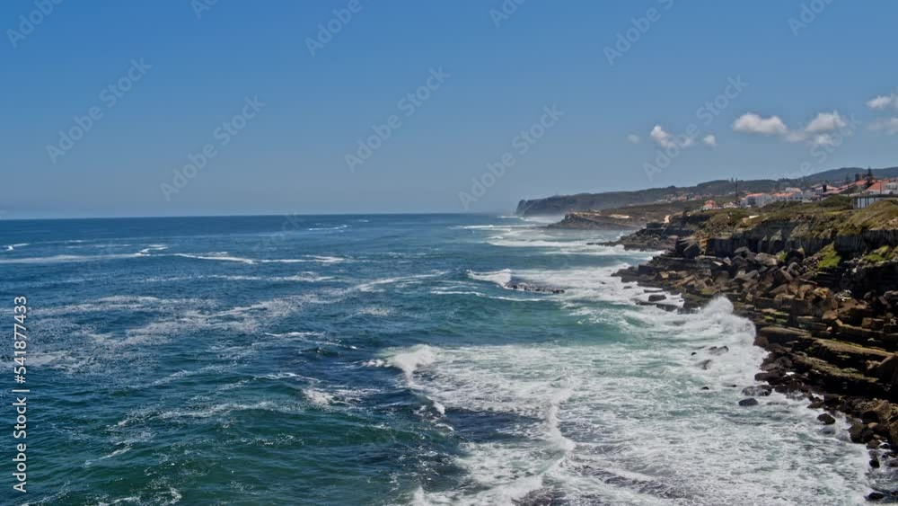 Beautiful natural landscape with ocean rocky shore Stock Video | Adobe ...