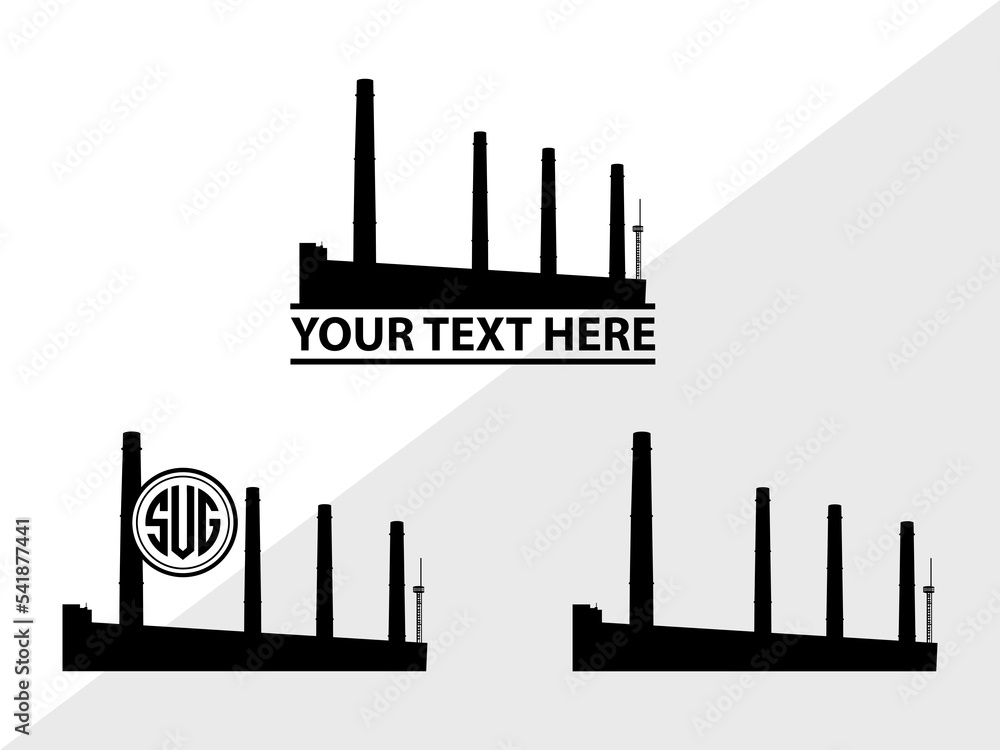 Coal Power Plant SVG, Coal Power Plant Monogram, Industry Smoke Power ...