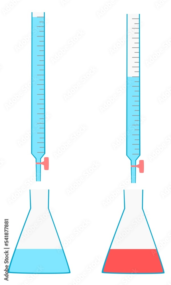 Analytical chemistry - volumetric method - titration (illustration ...