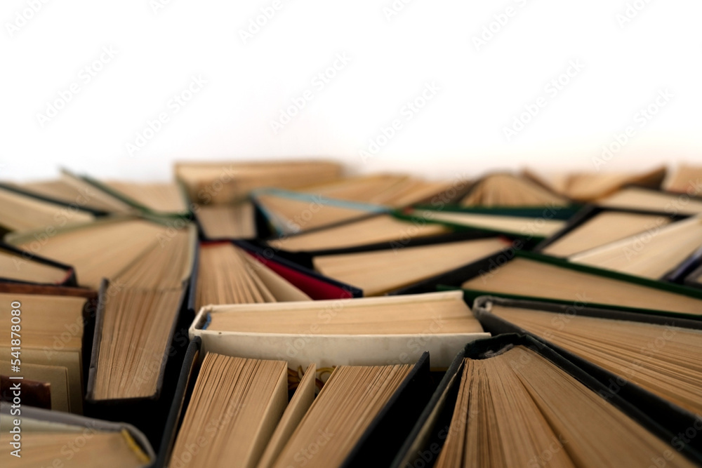 background from many books. Book view from above. reading culture ...