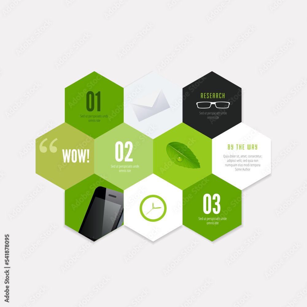 Hexagons design template Stock Vector | Adobe Stock