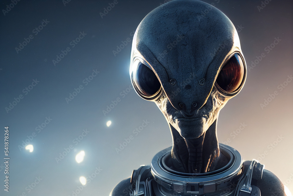 Alien martian extraterrestrial. Generative AI Stock Illustration ...