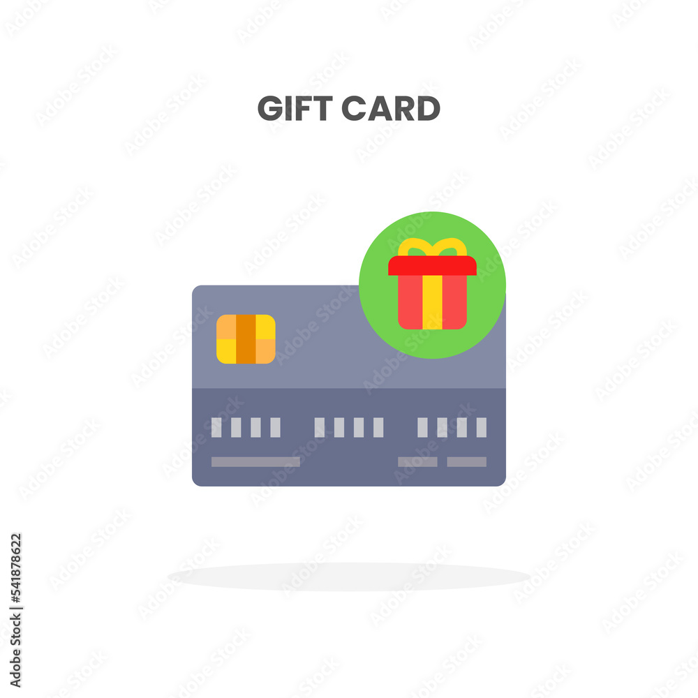 Credit Card Gift Card flat icon. Vector illustration on white ...