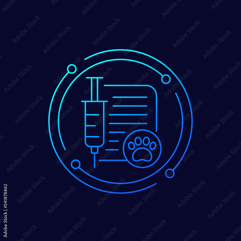 dog vaccination certificate icon, linear design Stock Vector | Adobe Stock