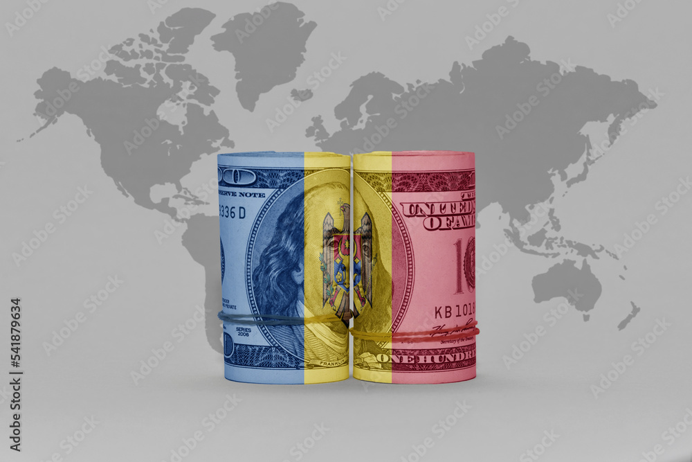 National Flag Of Moldova On The Dollar Money Banknote On The World Map national-flag-of-moldova-on-the-dollar-money-banknote-on-the-world-map