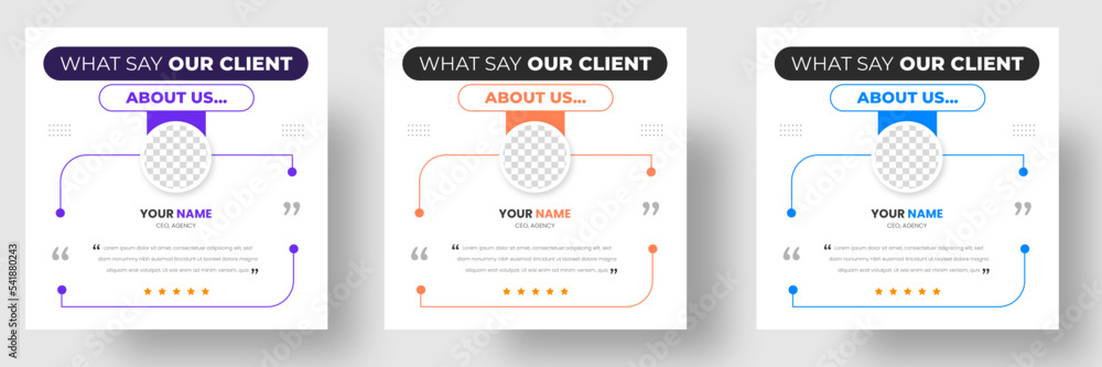 Customer feedback testimonial social media post web banner template ...