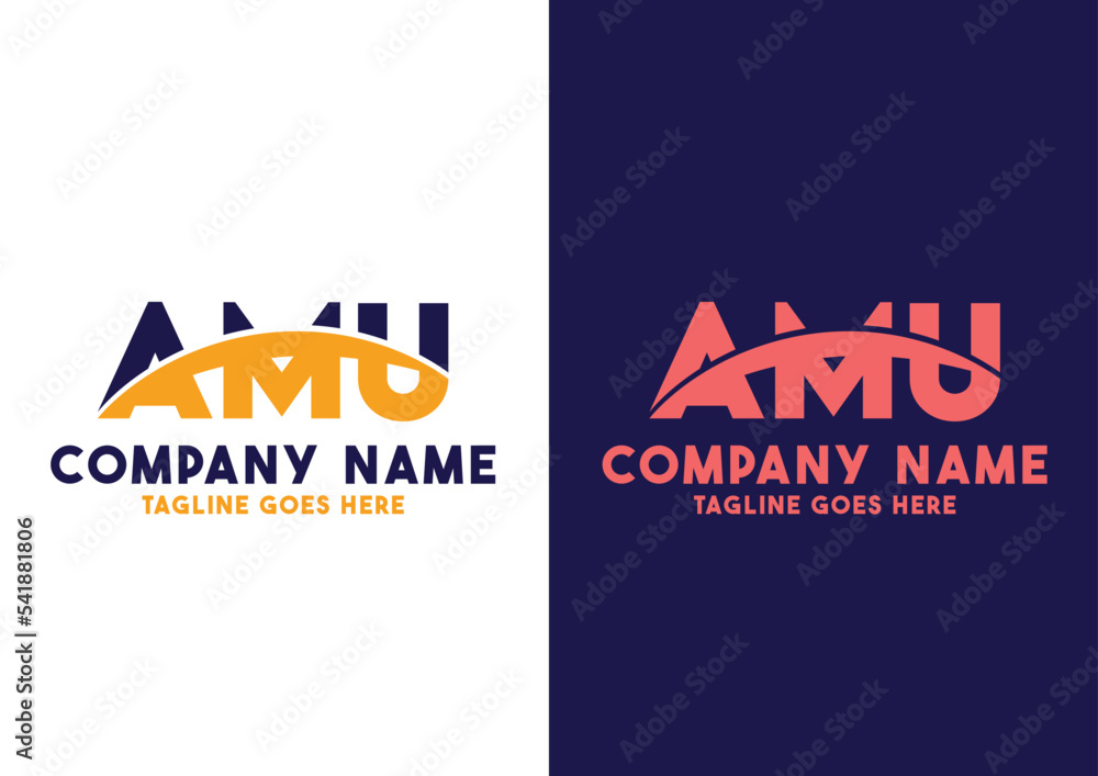 Letter AMU logo design vector template, AMU logo Stock Vector | Adobe Stock