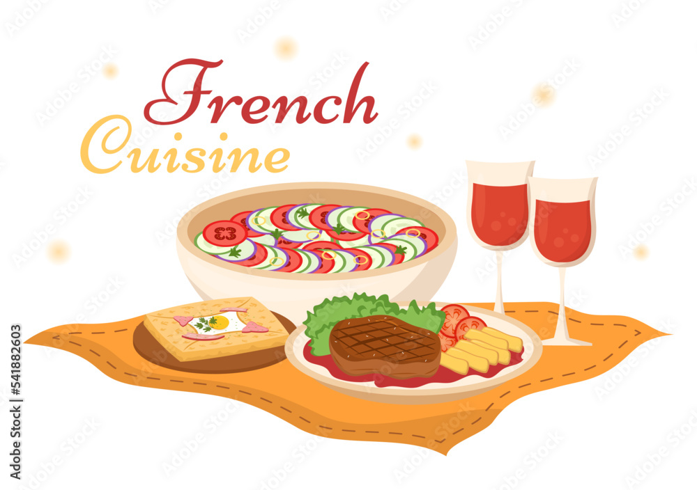 French Cuisine Restaurant with Various Traditional or National Food ...