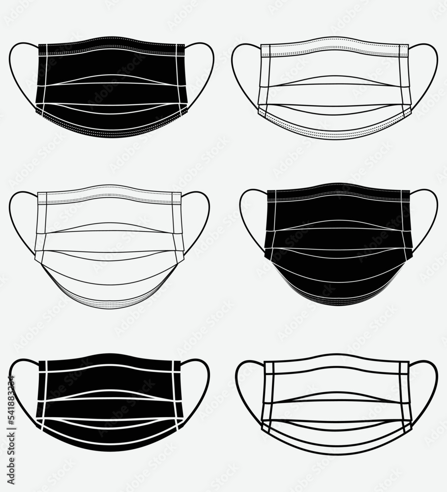 Medical face mask covid-19 safty svg Stock Vector | Adobe Stock