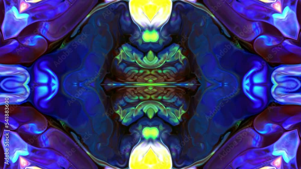 Abstract Kaleidoscopic Cacophony and Psychedelic Created by Ink Drops ...