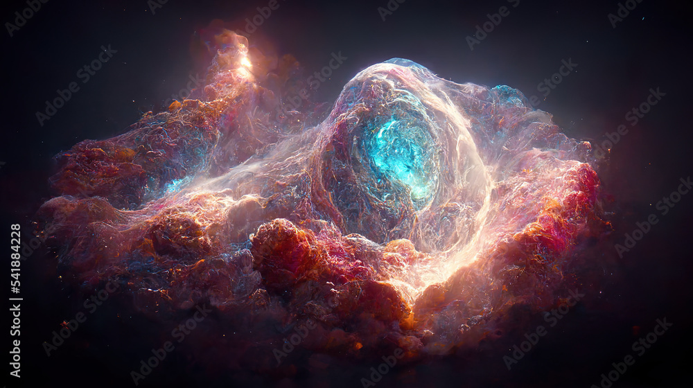 Hell Nebula. Background. AI render. Stock Illustration | Adobe Stock