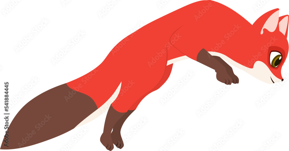 Cartoon jumping fox poses vector Stock Vector | Adobe Stock