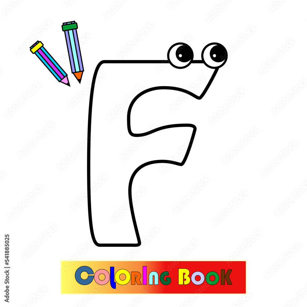 Alphabet. Coloring book vector. Education and fun for children's. Stock ...