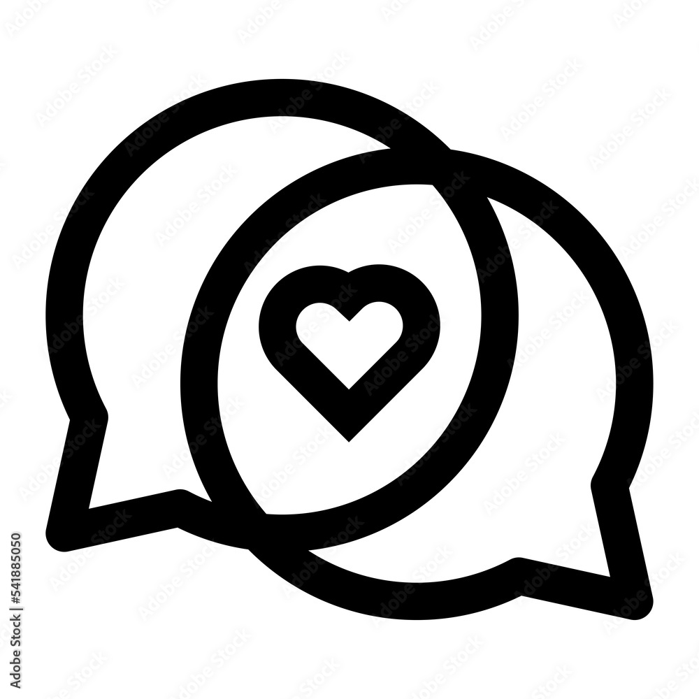 Like or love icon with chat and heart Stock Illustration | Adobe Stock