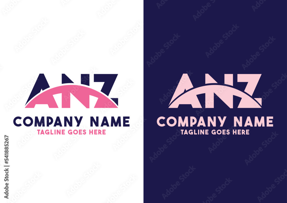 Letter ANZ logo design vector template, ANZ logo Stock Vector | Adobe Stock