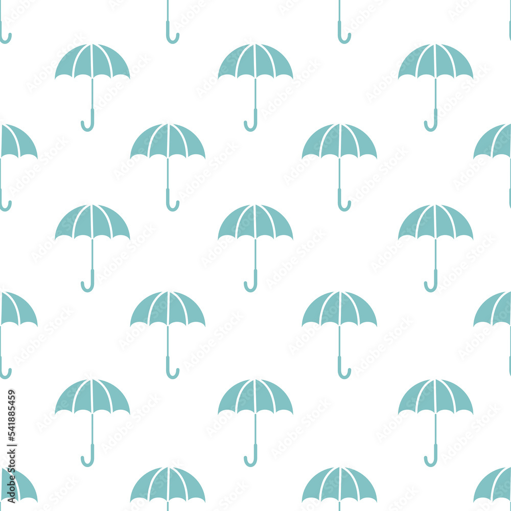 Blue Umbrella seamless pattern on transparent background. Stock ...